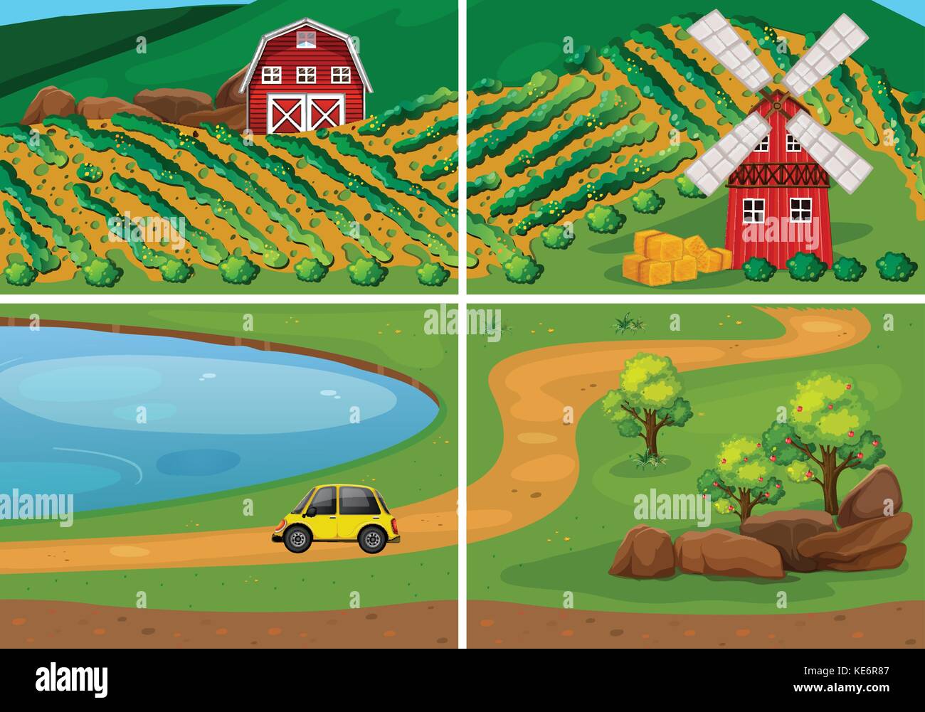 farm land in the countryside Stock Vector Image & Art - Alamy