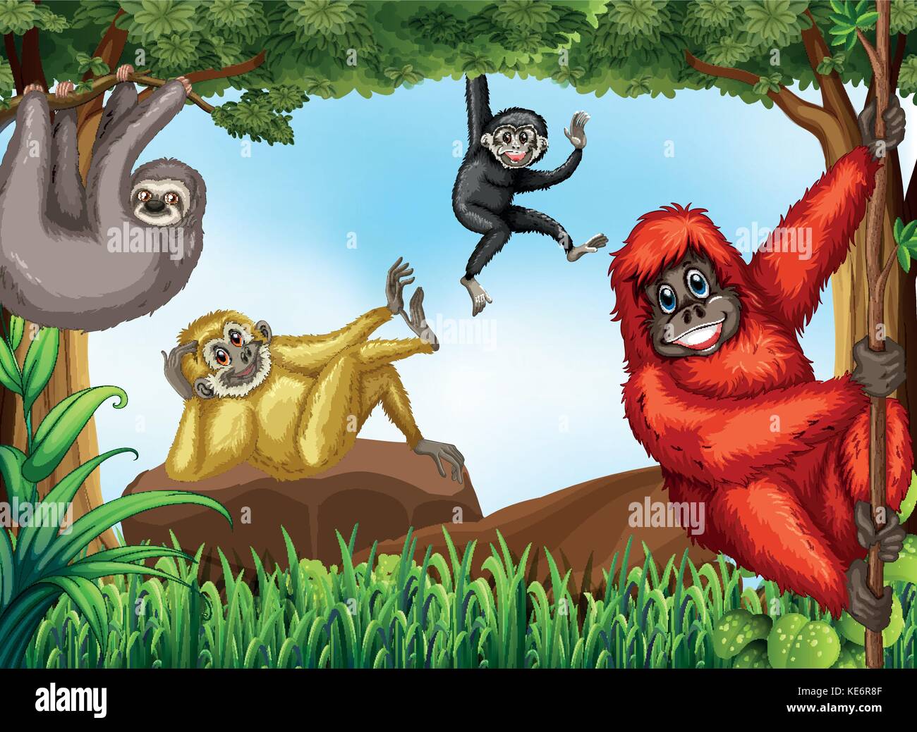 Vine climbing on tree Stock Vector Images - Alamy