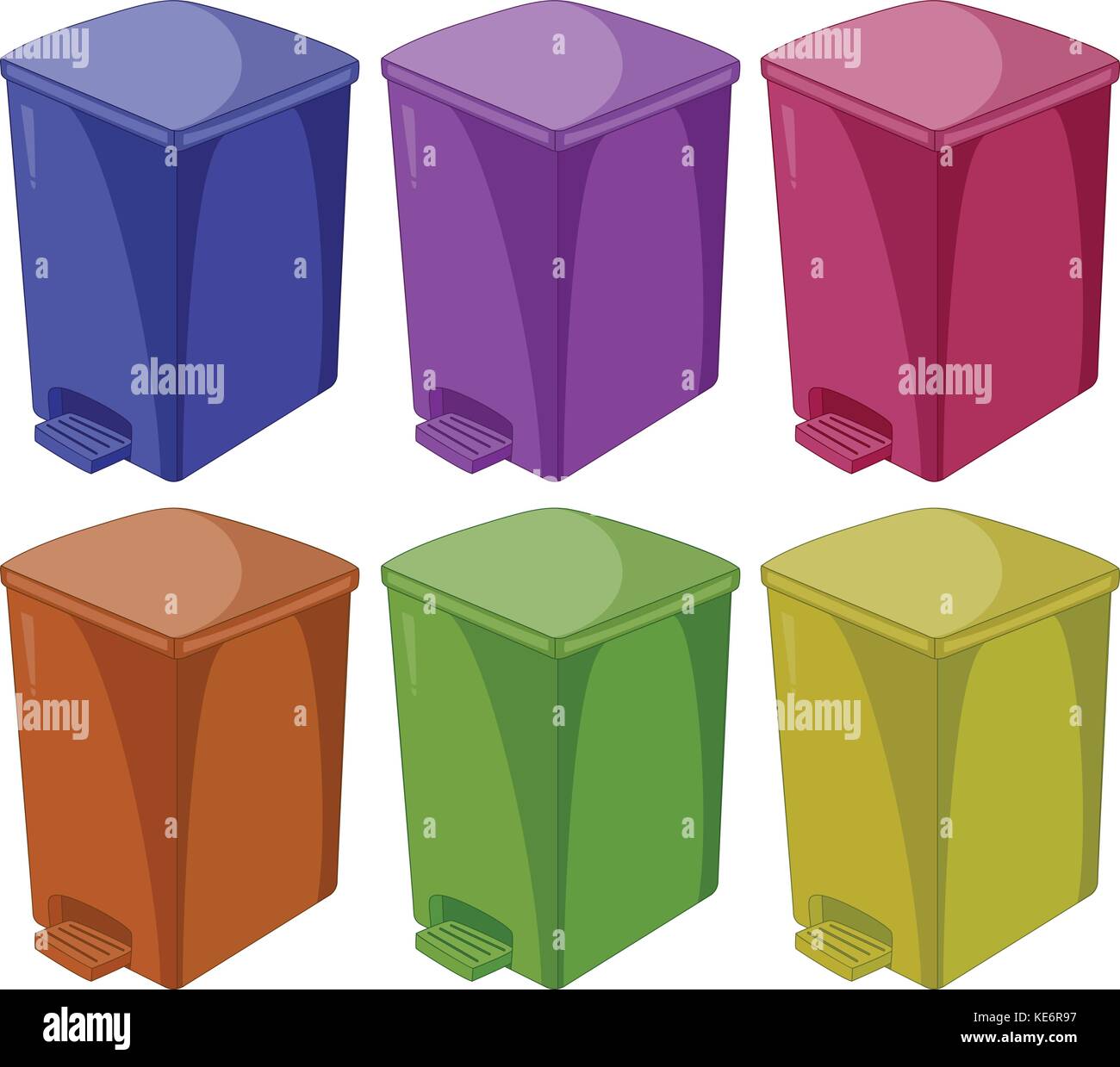 Six different colors of trashcan Stock Vector Image & Art - Alamy