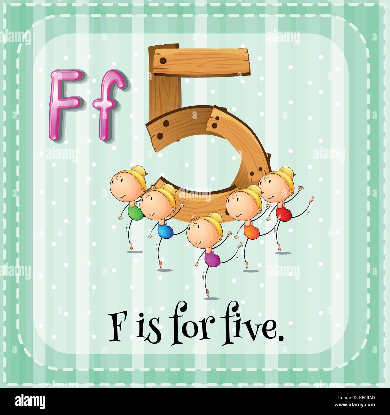 Flashcard letter F is for five Stock Vector Image & Art - Alamy
