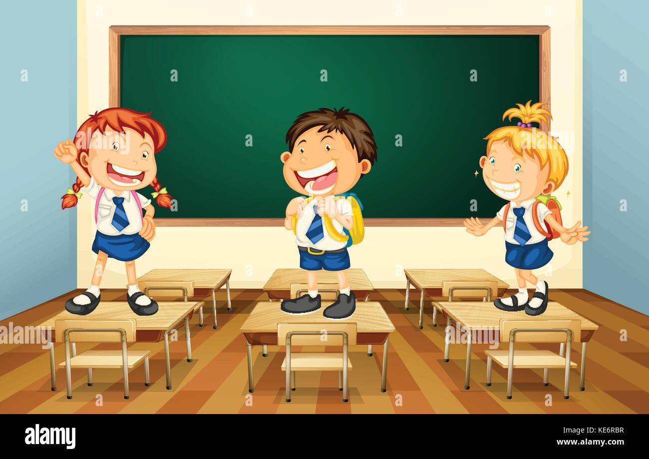 Illustration of students standing in the classroom Stock Vector Image ...