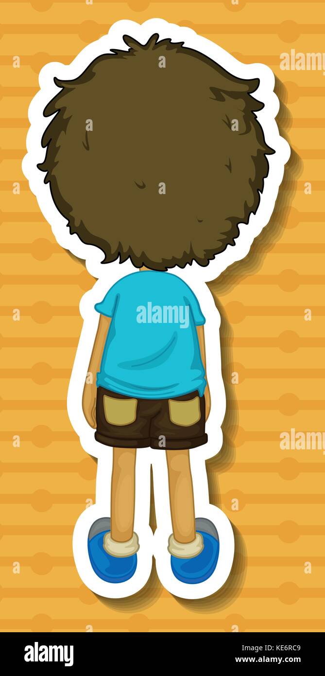 Back view boy drawing picture hi-res stock photography and images - Alamy