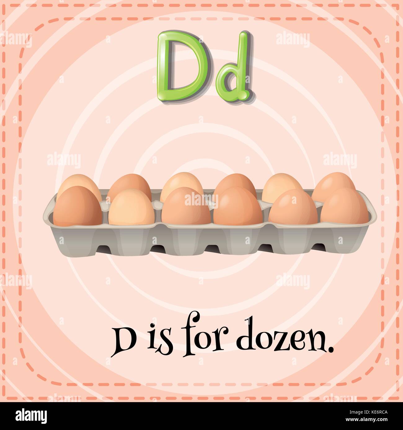 Flashcard letter D is for dozen Stock Vector Image & Art - Alamy