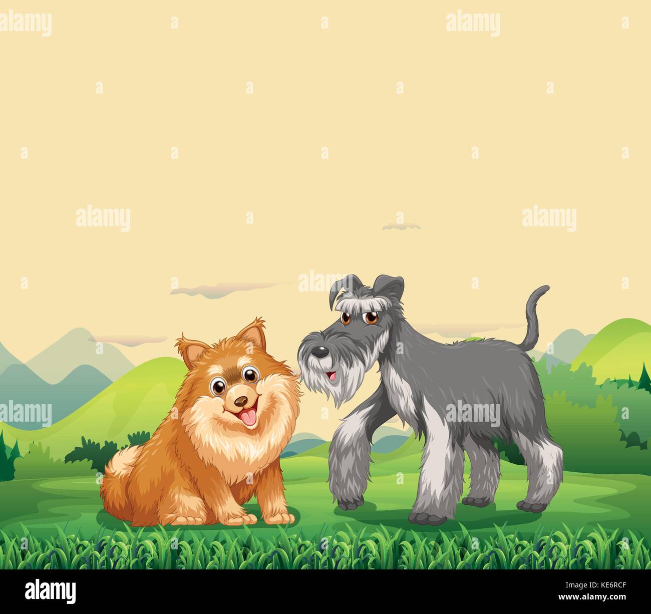 Two sitting dogs Stock Vector Images - Alamy