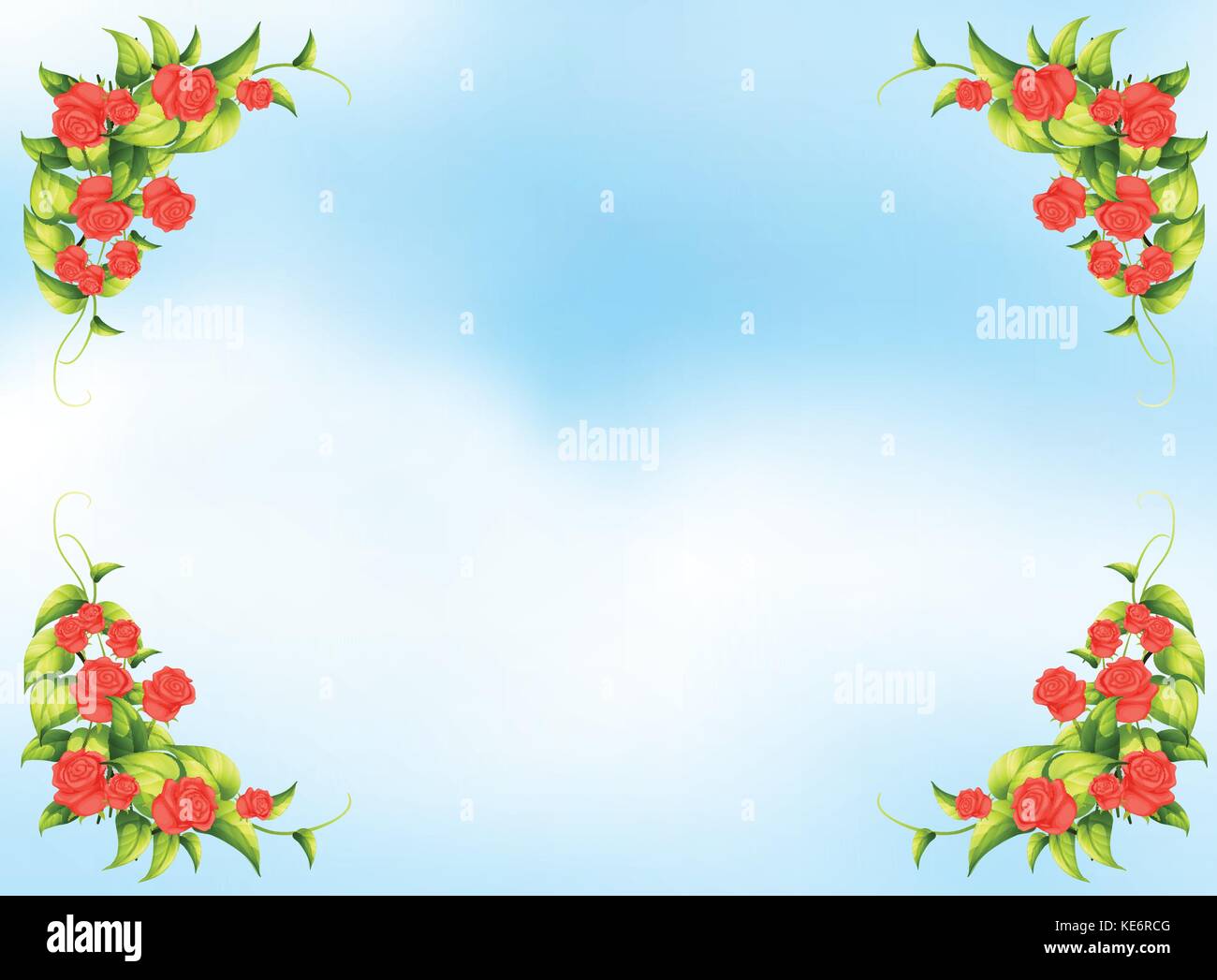 Beatiful frame of red rosses Stock Vector Image & Art - Alamy