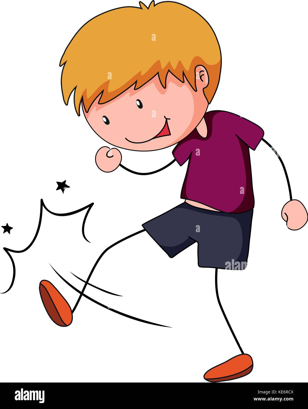 Close up boy kicking the air Stock Vector Image & Art - Alamy