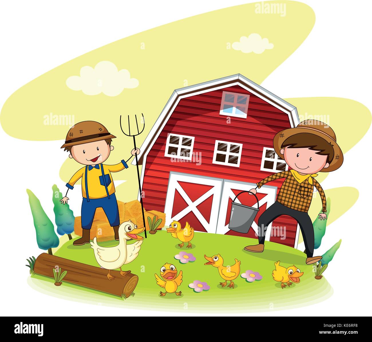 Two farmers working on the farm Stock Vector Image & Art - Alamy