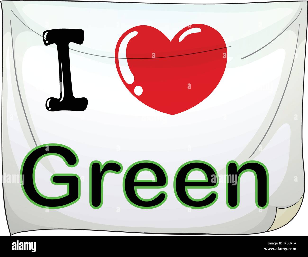 I love green sign posted on the wall Stock Vector Image & Art - Alamy