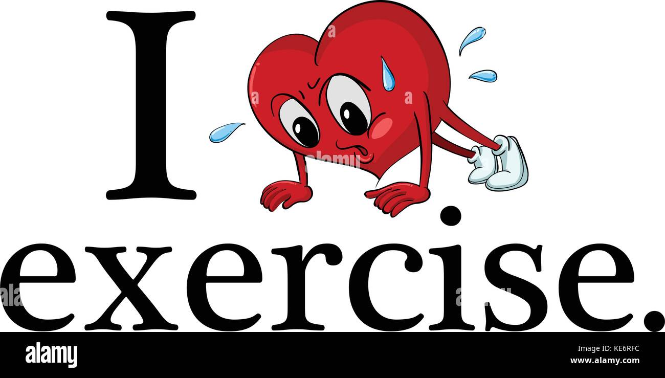 Illustration of I love exercise sign Stock Vector Image & Art - Alamy