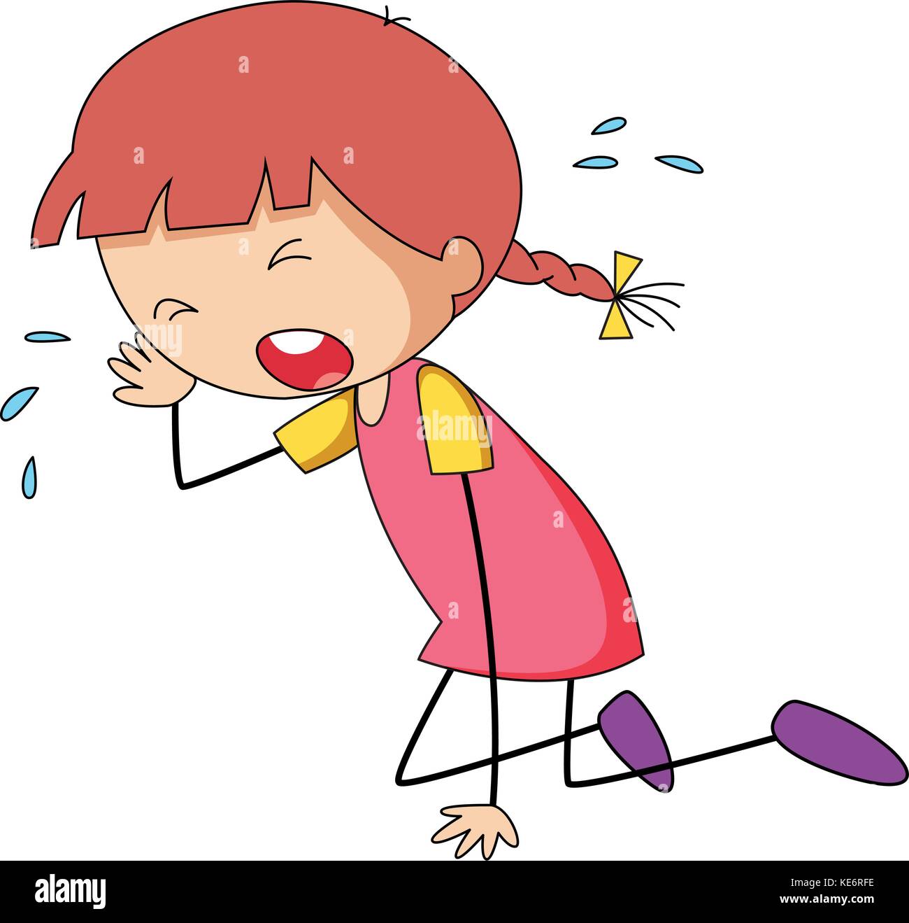 Close up sad girl crying alone Stock Vector Image & Art - Alamy