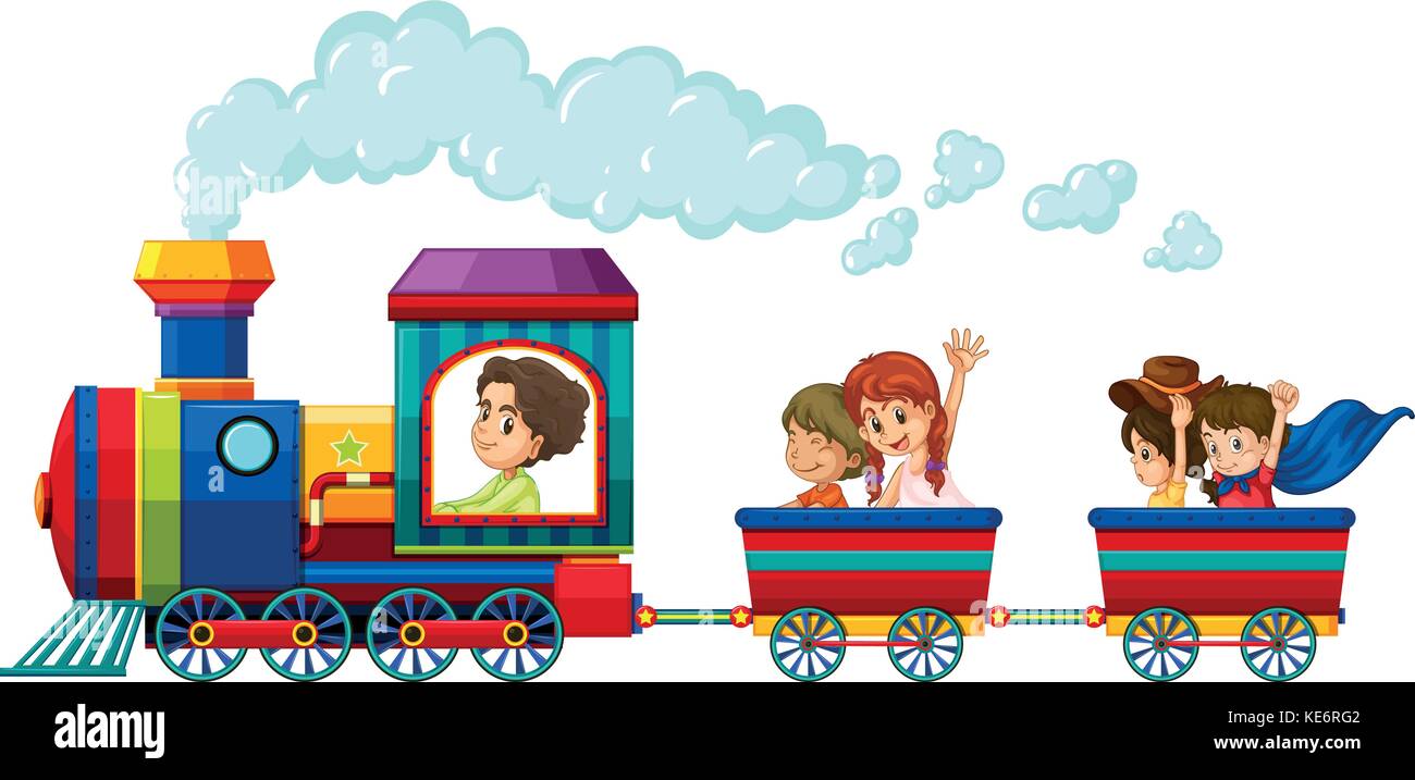 Cartoon boy girl riding on hi-res stock photography and images - Alamy