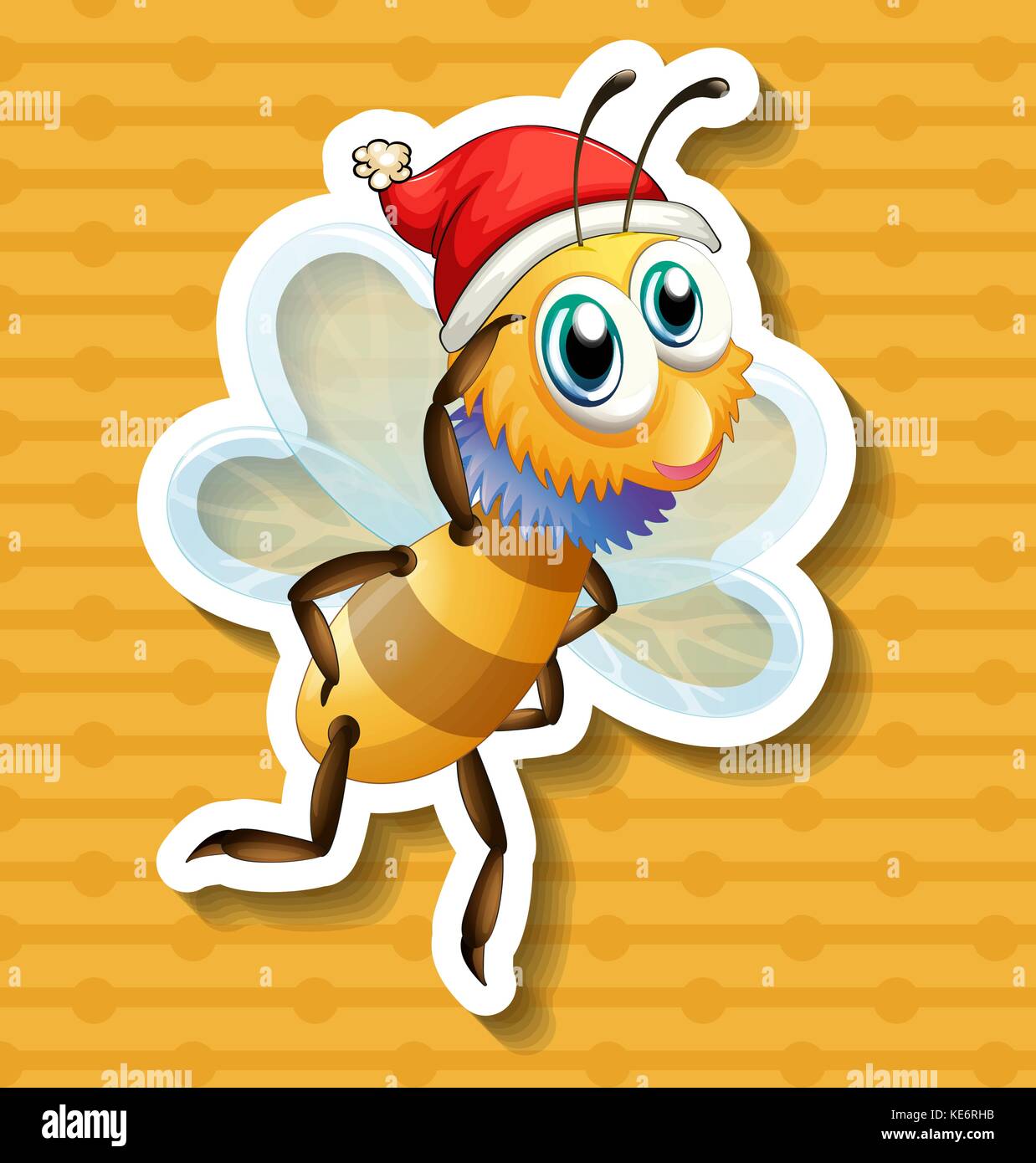 Single bee flying with yellow background Stock Vector Image & Art - Alamy