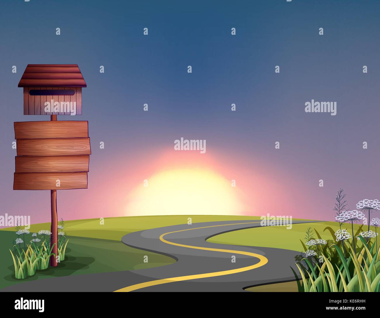 View at sunset Stock Vector Images - Alamy