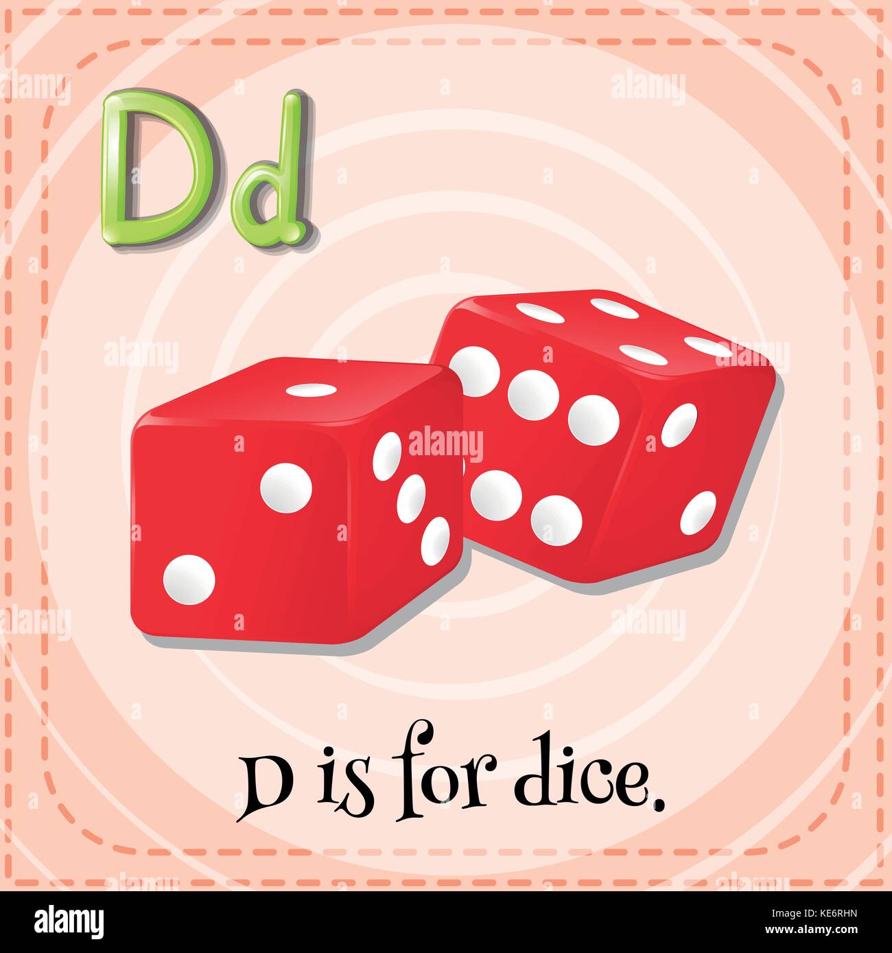 Flashcard of alphabet D is for dice Stock Vector Image & Art - Alamy