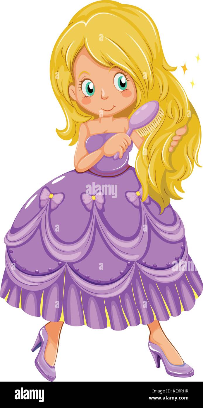Close up princess combing hair Stock Vector Image & Art - Alamy