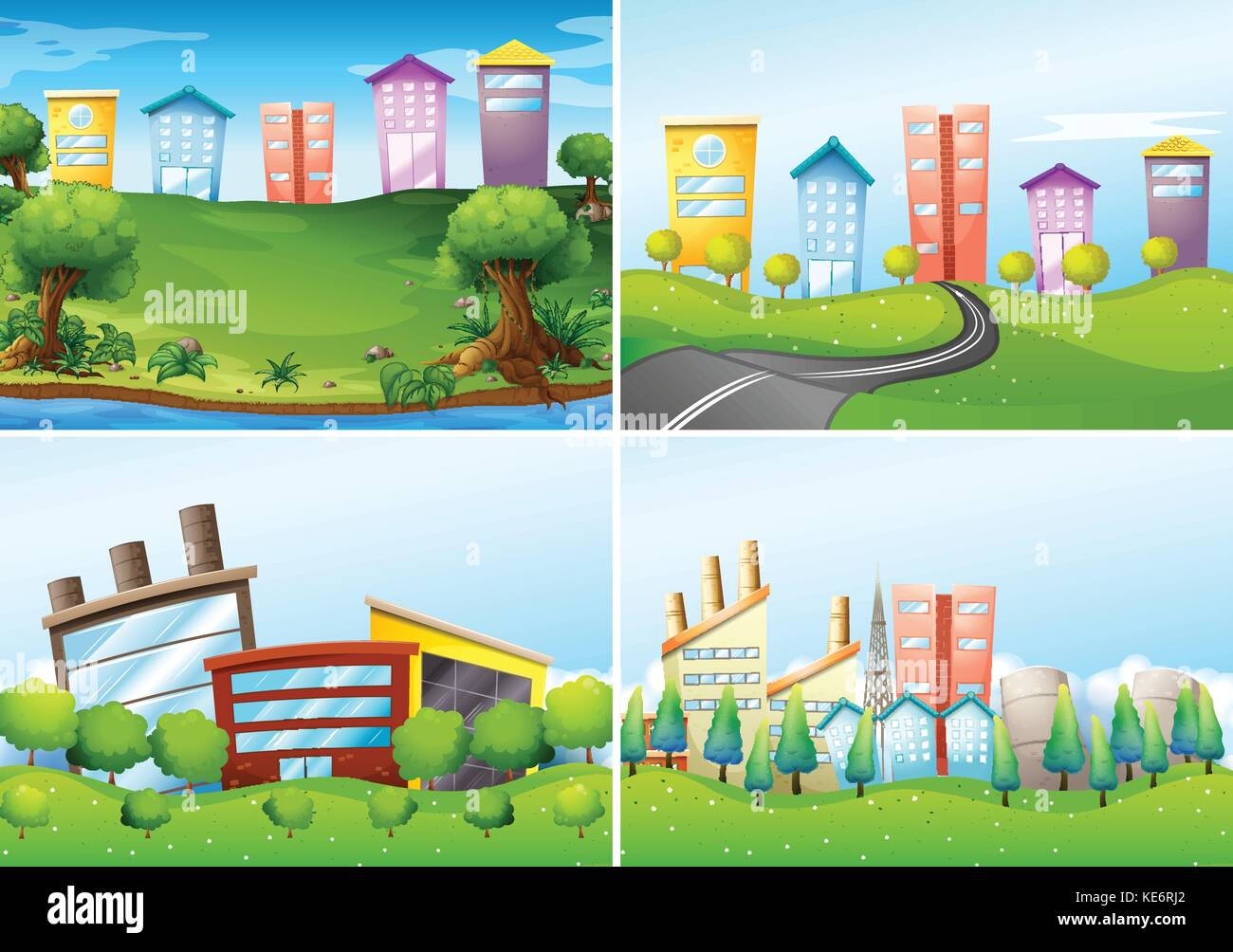 Scenic city environment Stock Vector Images - Alamy