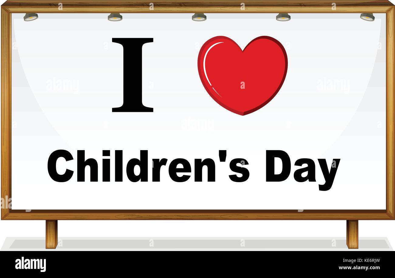 I love children's day in wooden frame Stock Vector Image & Art - Alamy