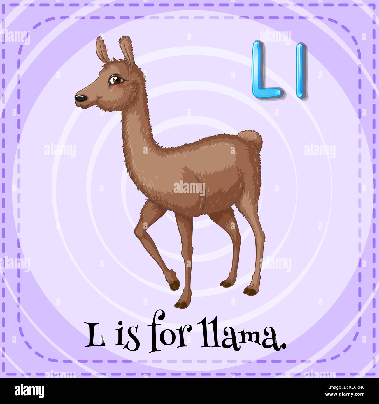 Flashcard letter L is for Llama Stock Vector Image & Art - Alamy