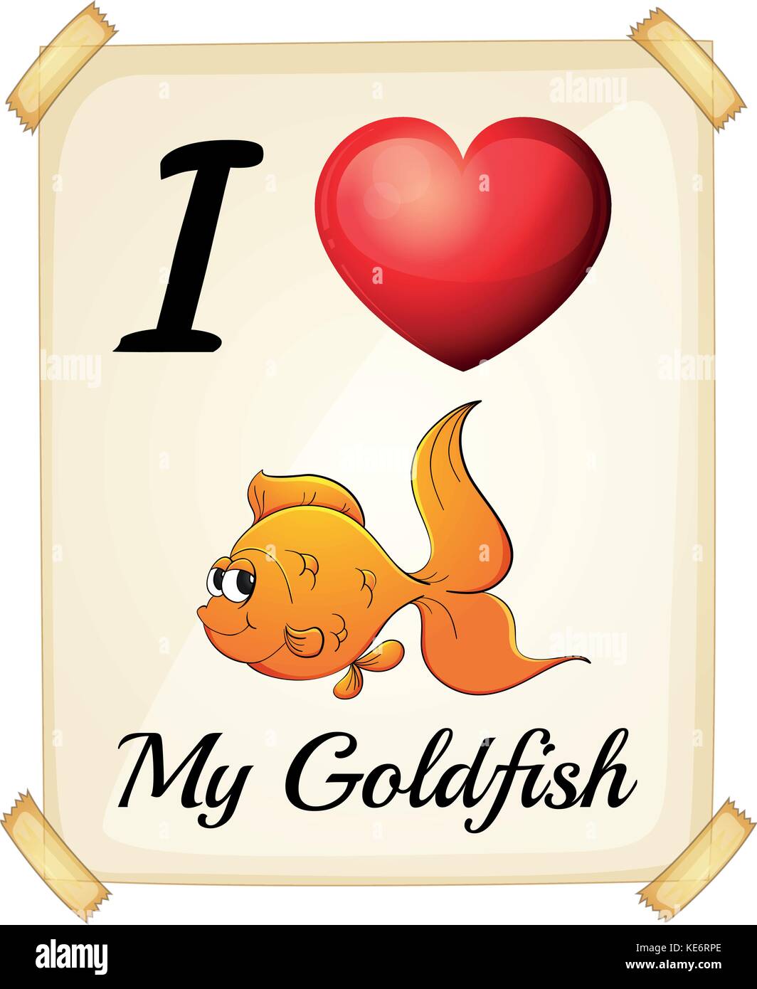 Illustration of I love my goldfish sign Stock Vector Image & Art - Alamy