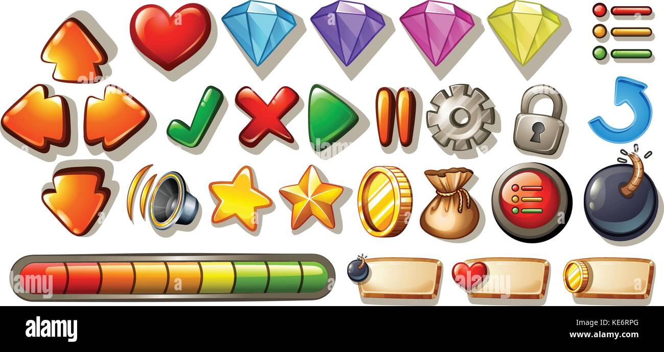 Games symbols Stock Vector Images - Alamy
