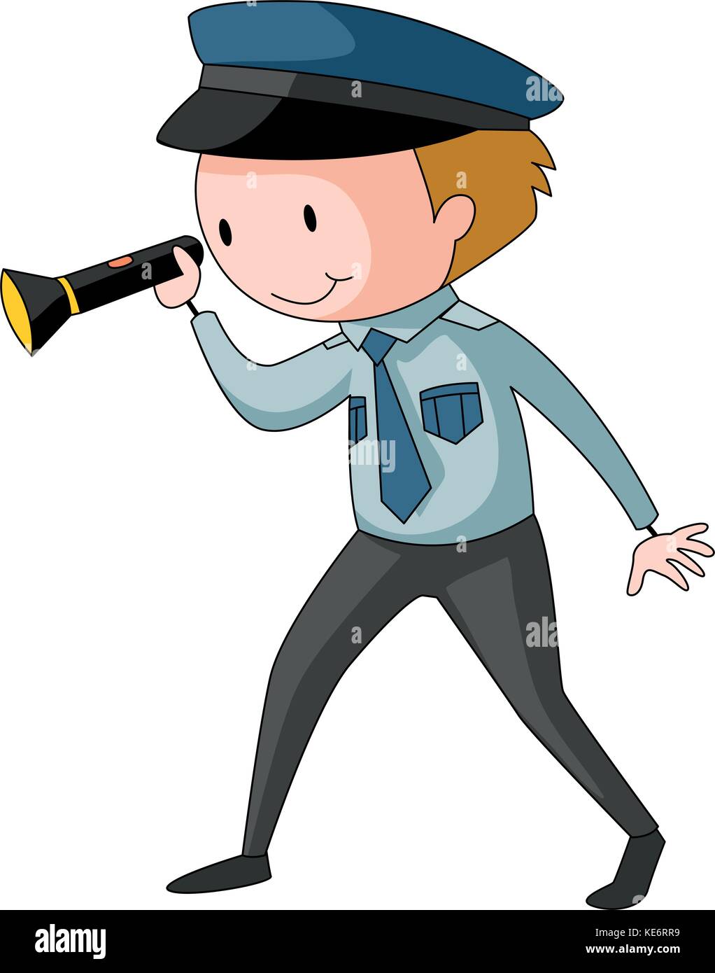 Closeup security guard holding a torch Stock Vector Image & Art - Alamy