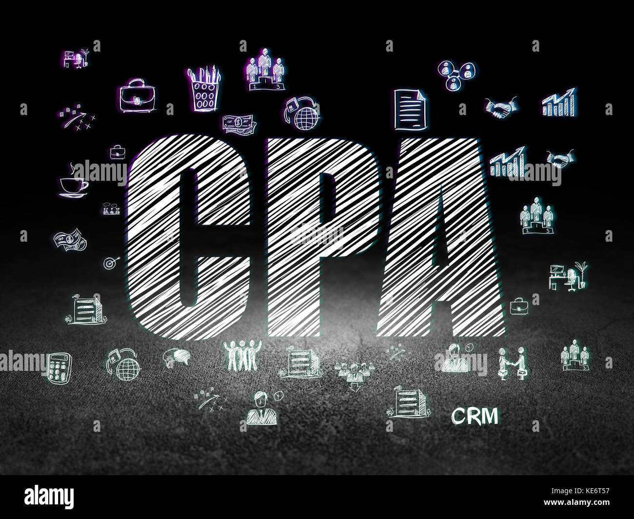 Business concept: CPA in grunge dark room Stock Photo - Alamy