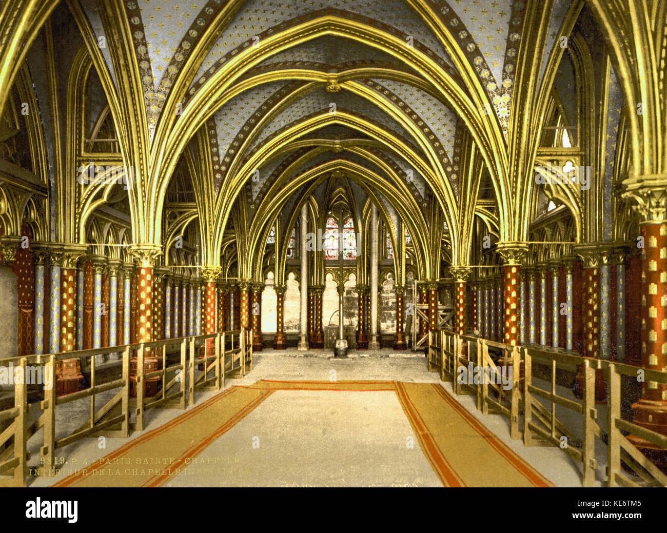 The Holy Chapel, interior of lower chapel, Paris, France Stock Photo ...