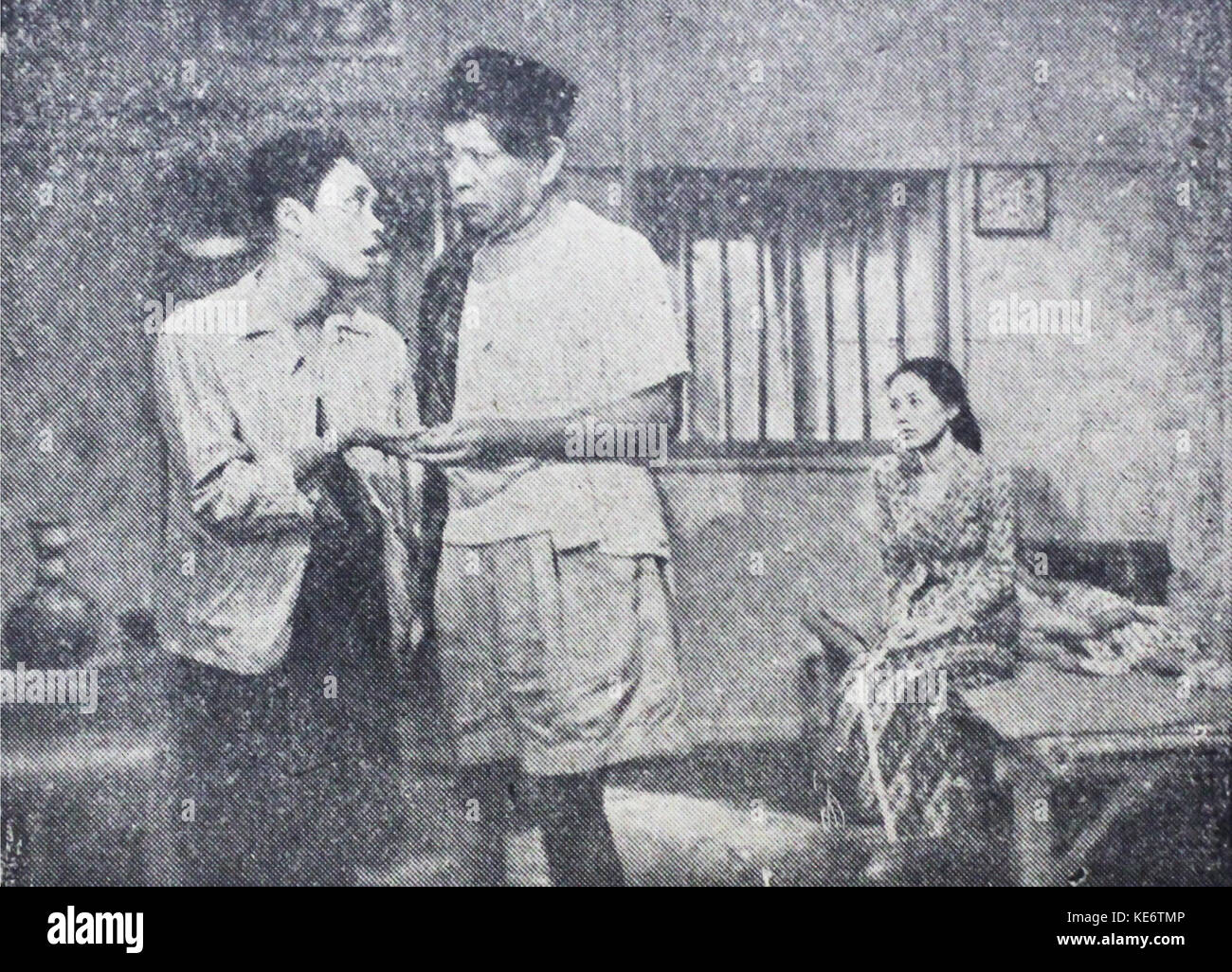 This 1954 film still features actors Tardjo Mulio, Tan Tjeng Bok, and ...