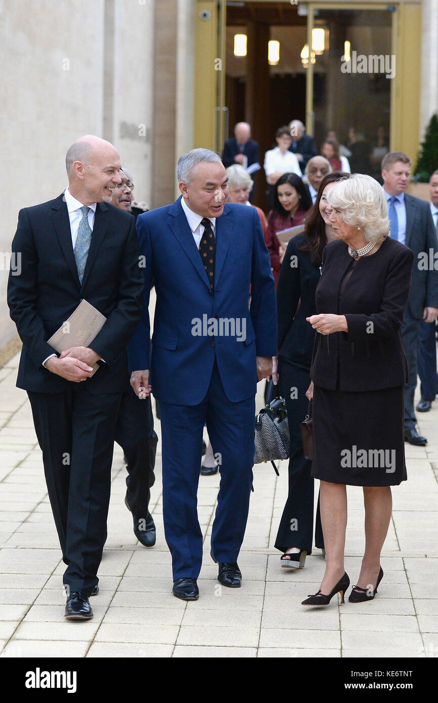 The Duchess of Cornwall with His Royal Highness Sultan Nazrin Shah of Perak, Malaysia during a ...
