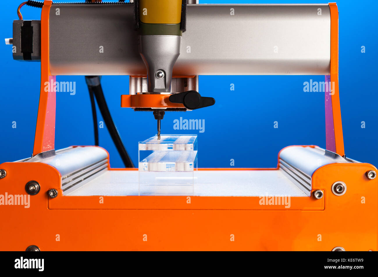 The milling machine processes the plastic blank Stock Photo - Alamy