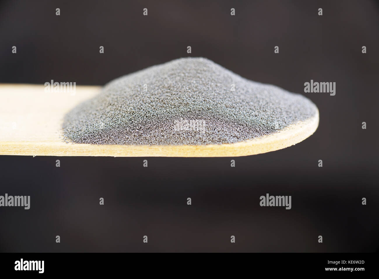 Chemical substances in close up powder from the chemical kit with macro ...