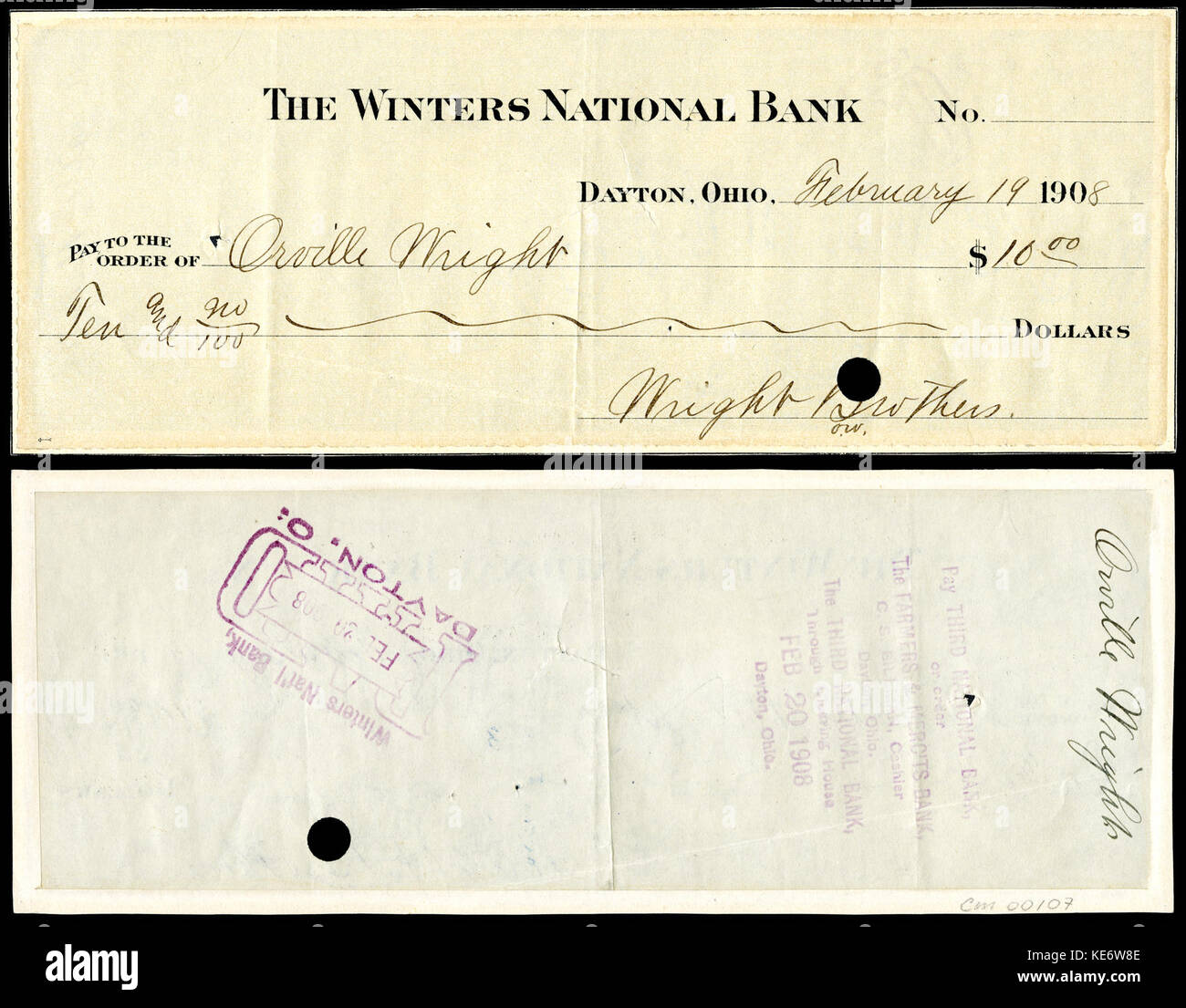 WRIGHT, Orville (signed check Stock Photo - Alamy