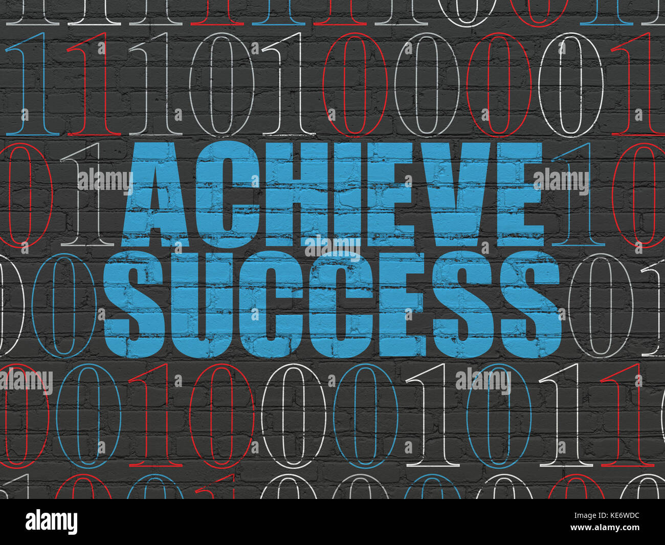Finance concept: Achieve Success on wall background Stock Photo - Alamy