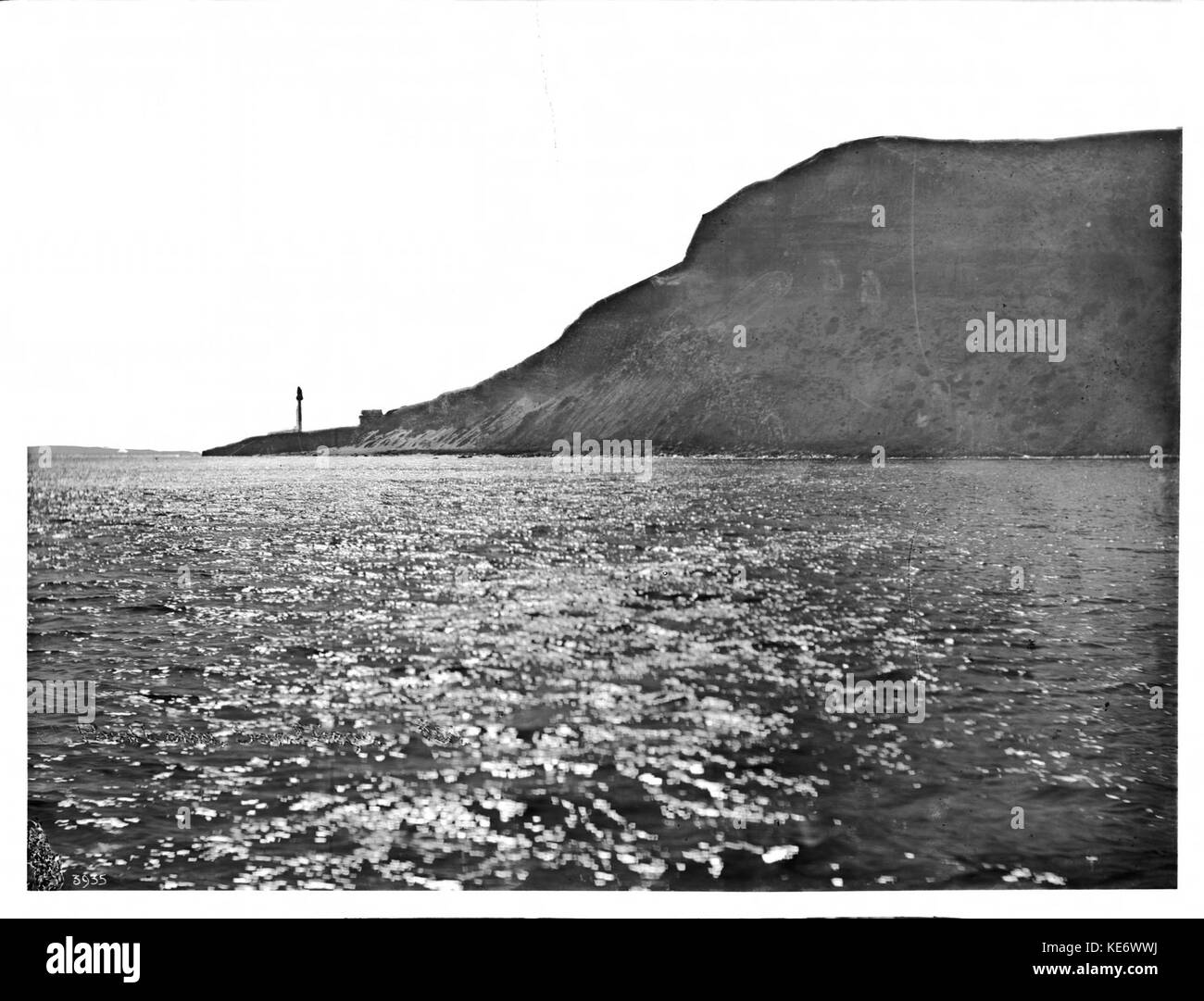 View of Point Loma across the water, showing the lighthouse, ca.1900 ...