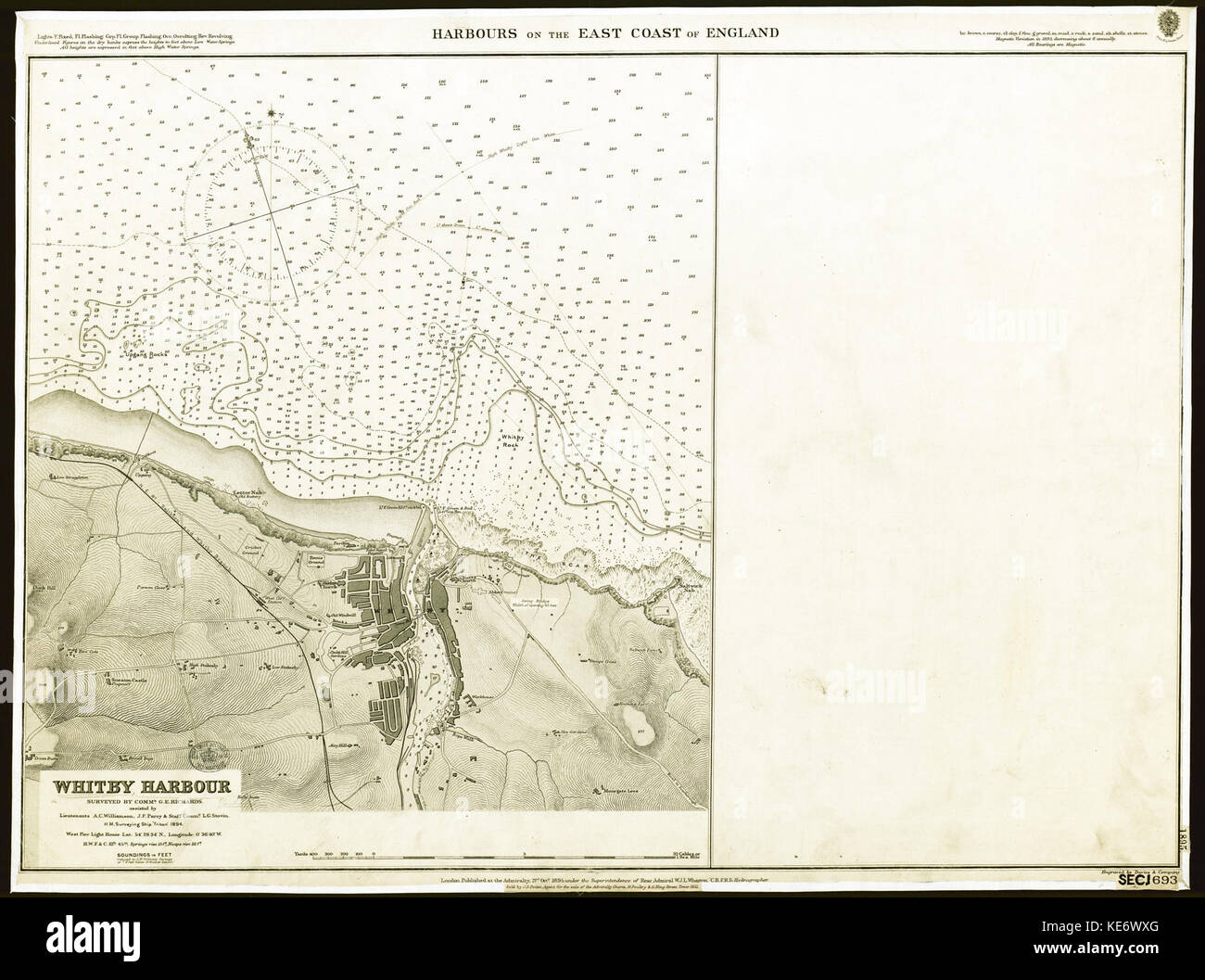 Whitby Harbour, Admiralty, 1895 (Maps SEC 1 698 Stock Photo - Alamy
