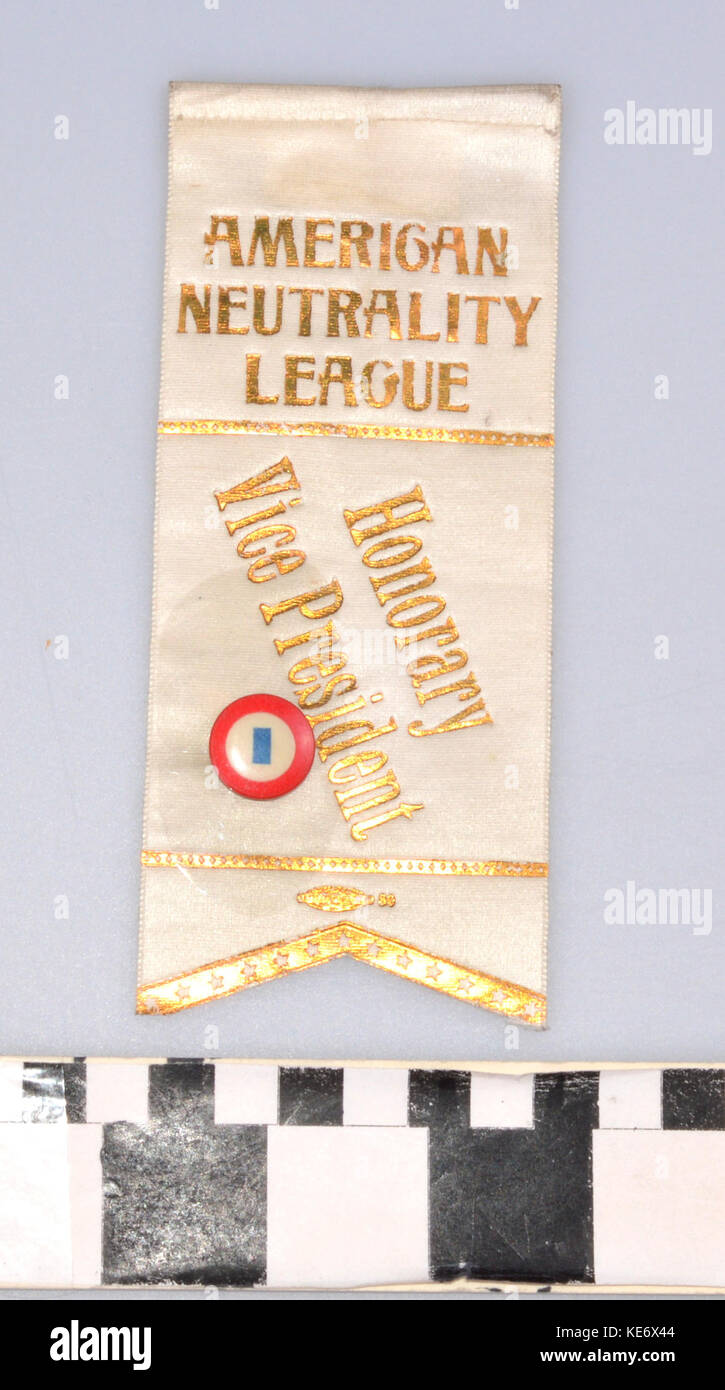 World War I American Neutrality League Ribbon Stock Photo - Alamy