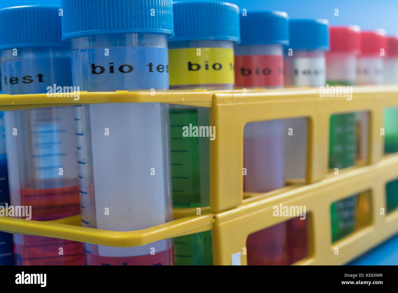Plastic centrifuge test tubes for biological sample Stock Photo - Alamy