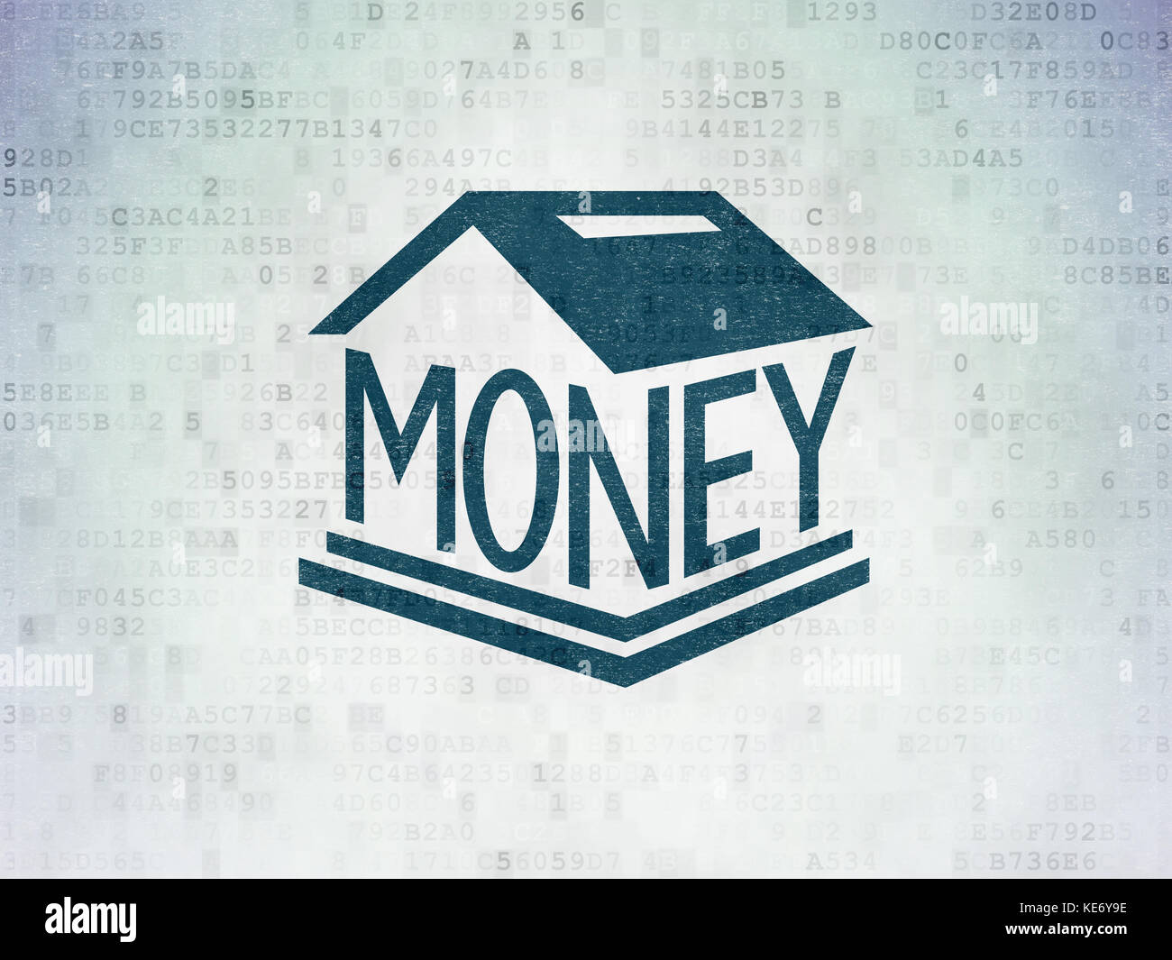 Currency concept: Money Box on Digital Data Paper background Stock ...