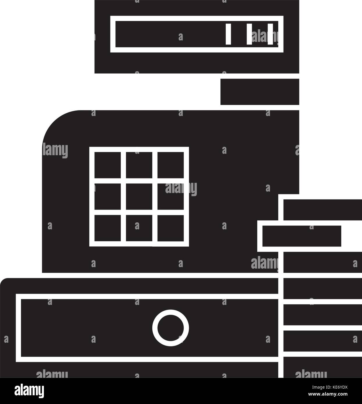 payment - cash register machine icon, vector illustration, black sign ...