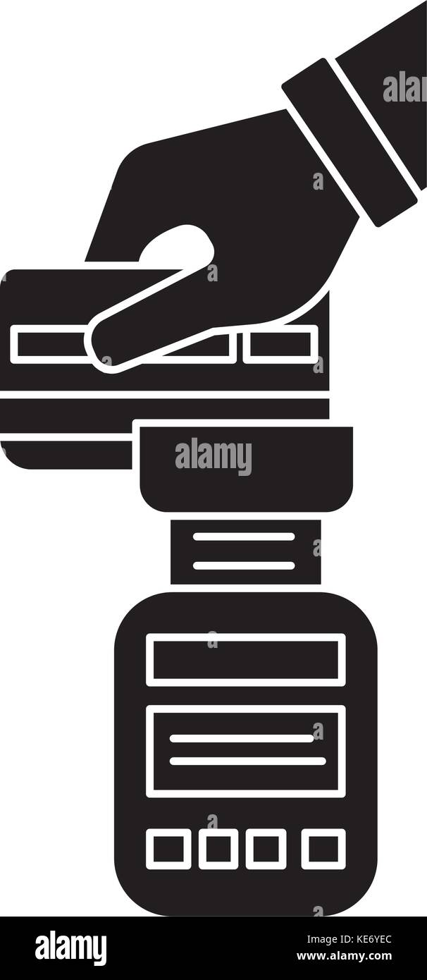 Hand holding card reader Stock Vector Images - Alamy