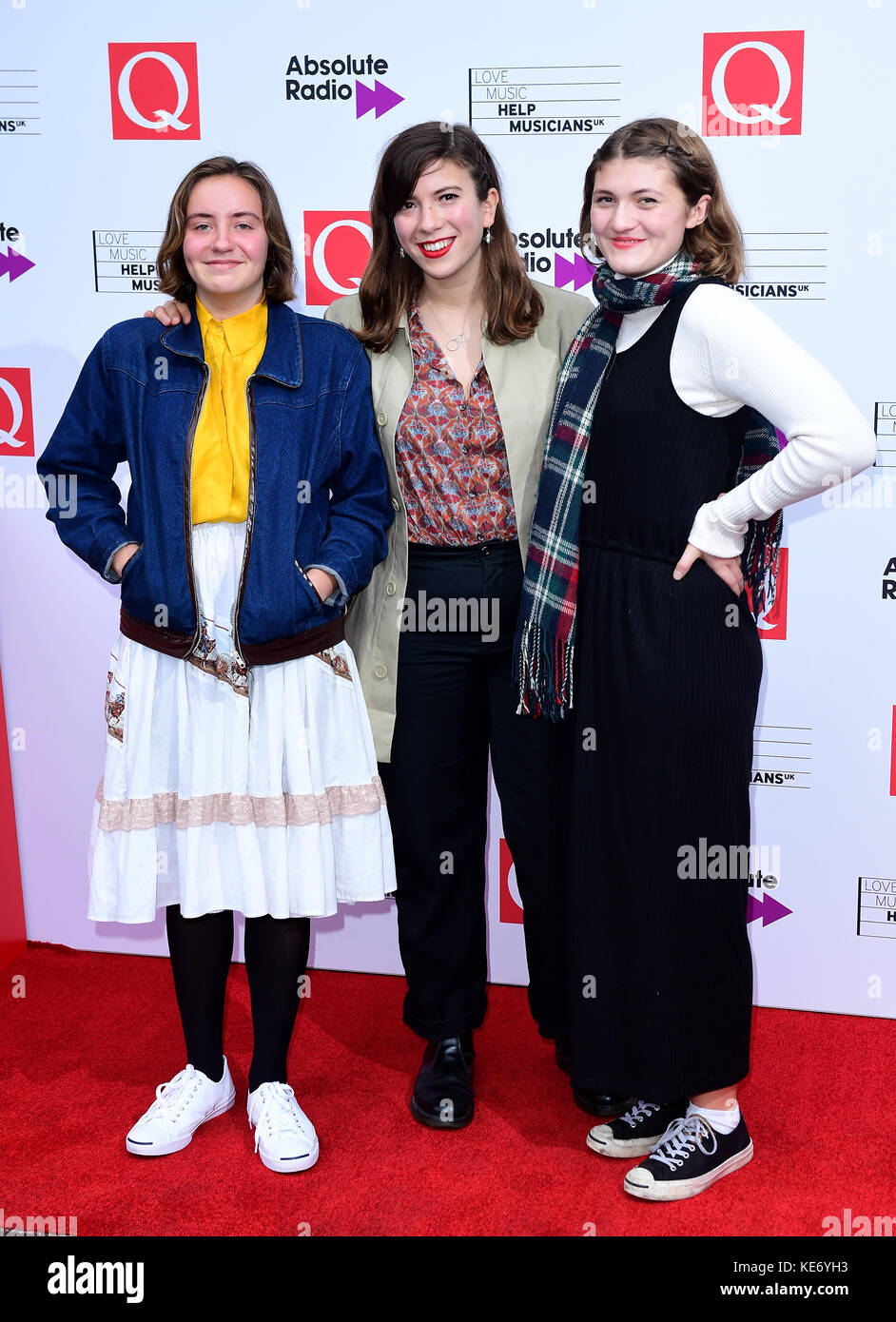 Poppy Hankin, Iris McConnell and Sophie Moss of Girl Ray arrive for the ...