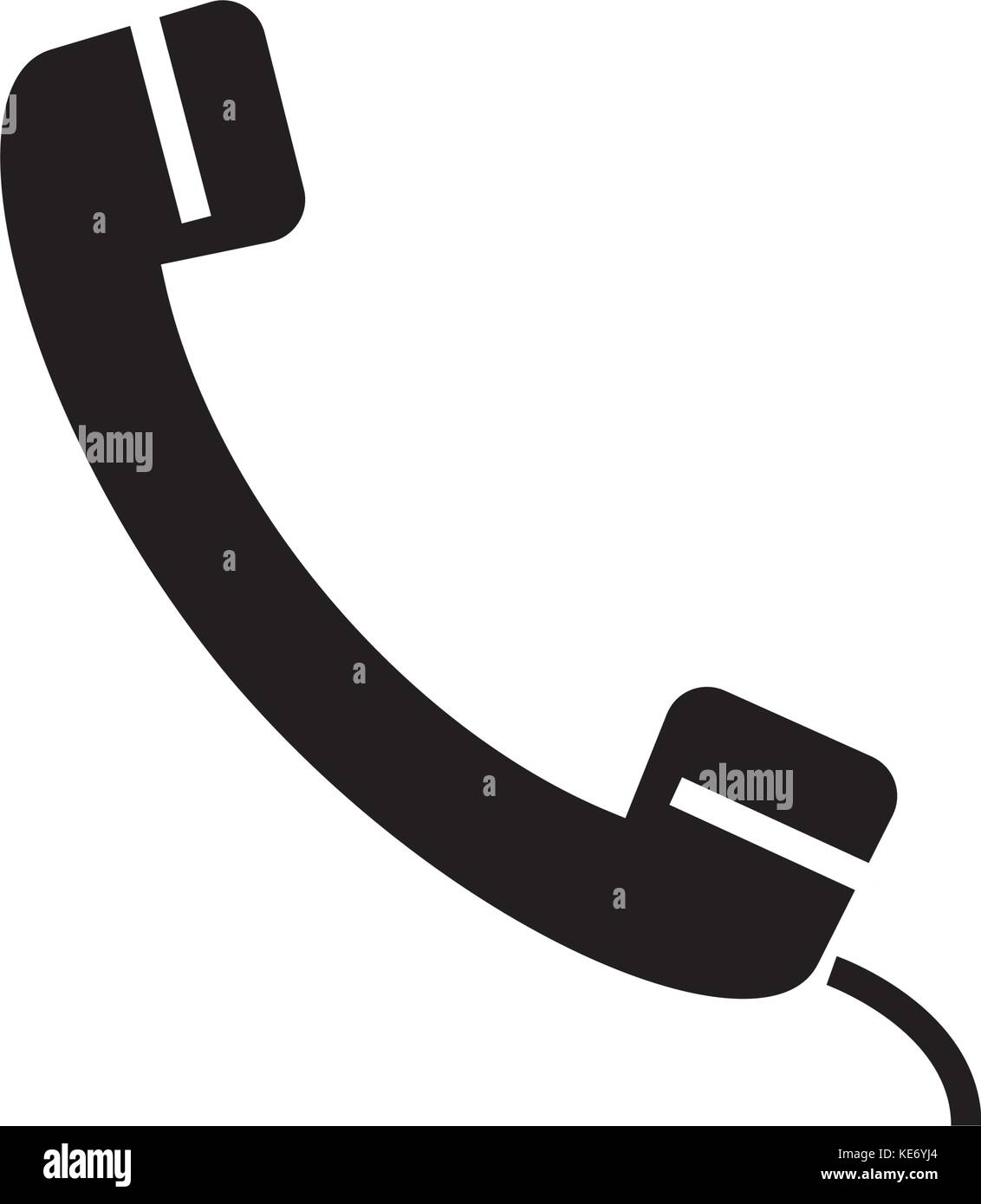 phone receiver icon, vector illustration, black sign on isolated ...