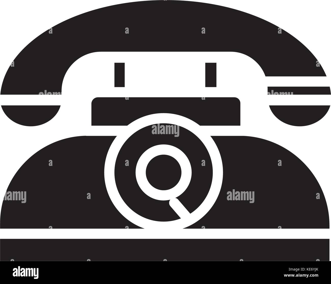 phone retro icon, vector illustration, black sign on isolated ...