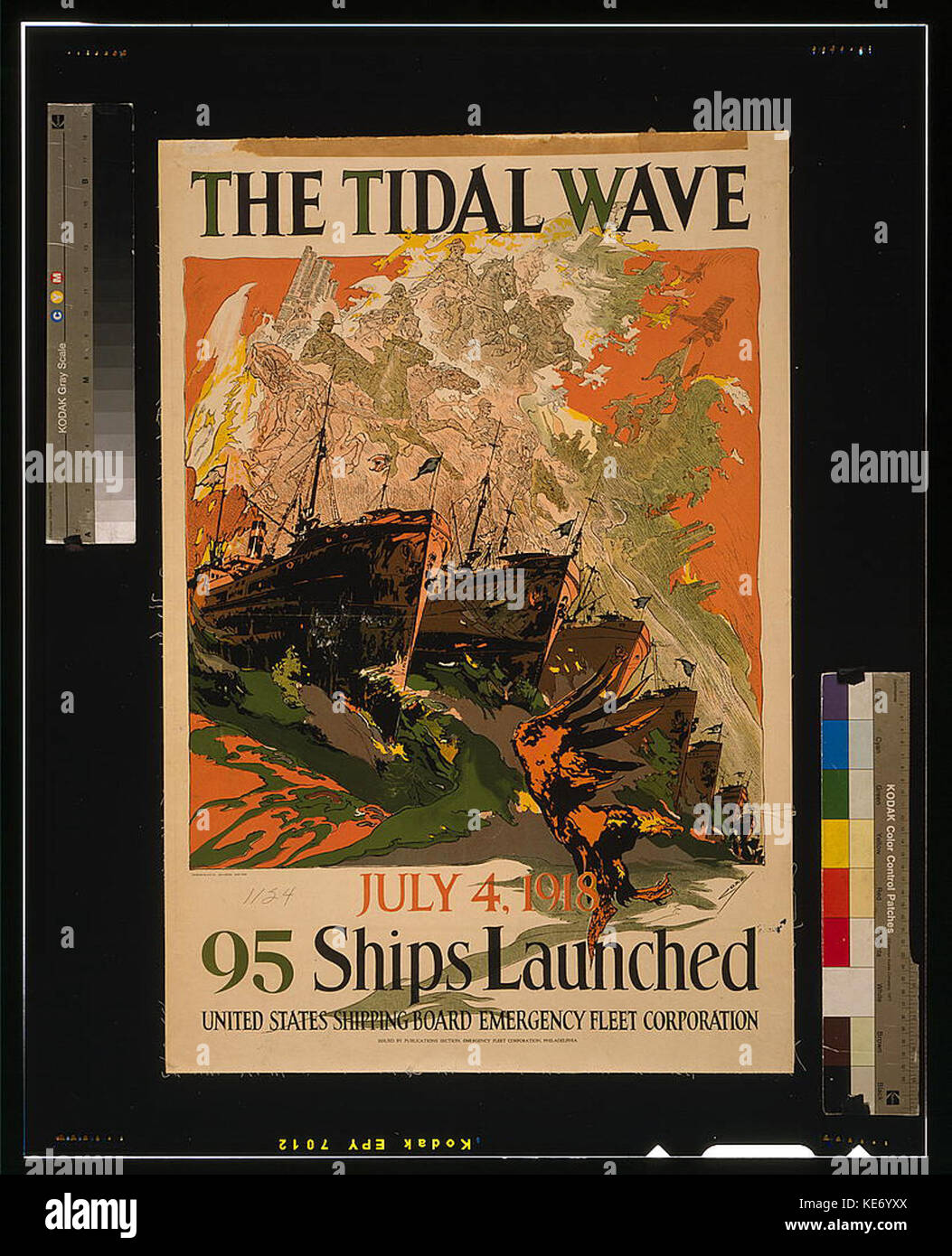 The tidal wave July 4, 1918, 95 ships launched LCCN2002708928 Stock ...