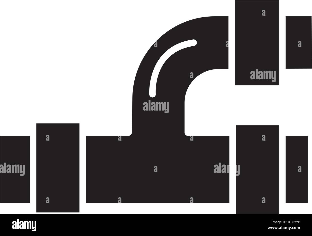 pipes plumbing system icon, vector illustration, black sign on isolated ...