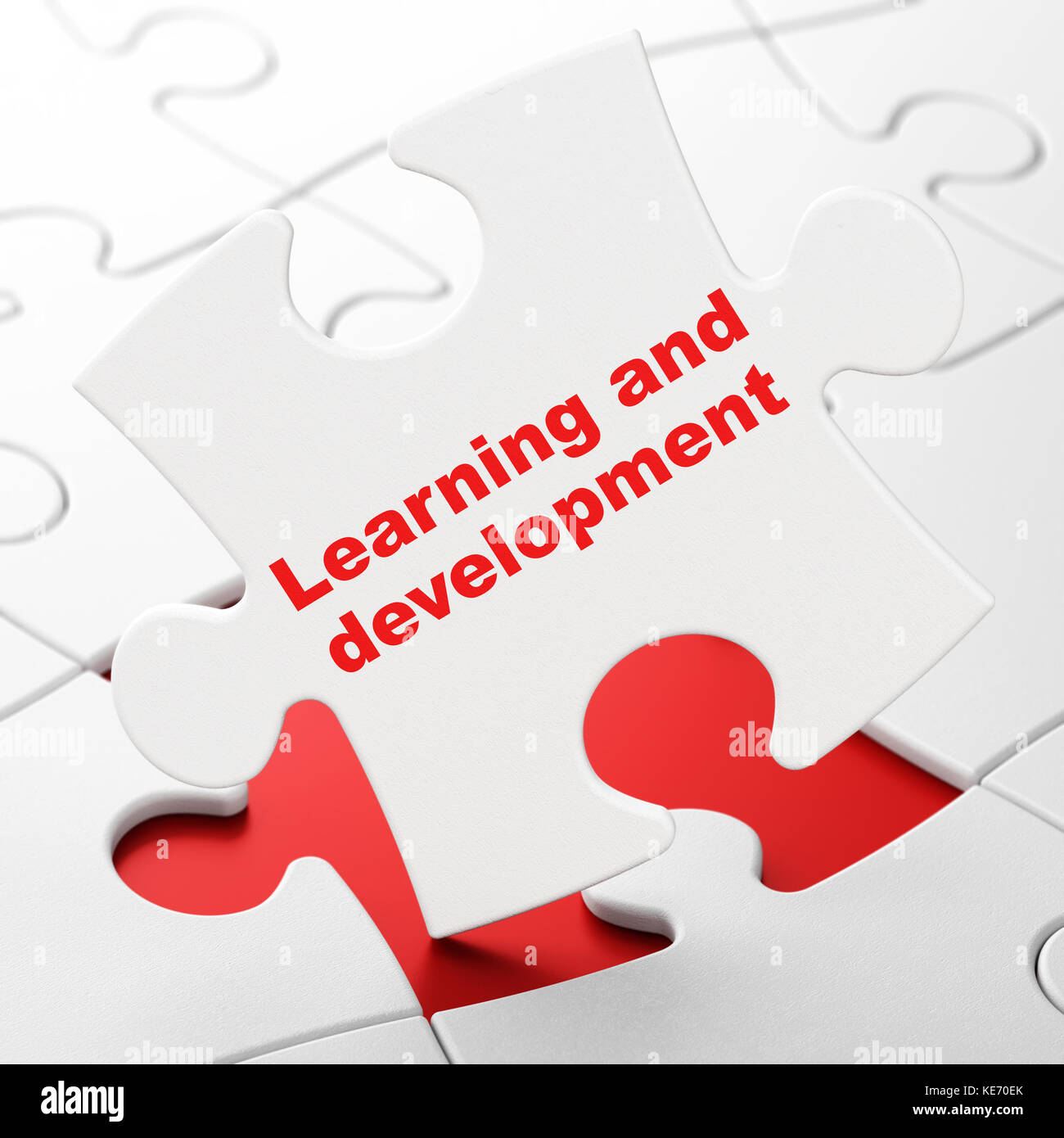 Studying concept: Learning And Development on puzzle background Stock ...