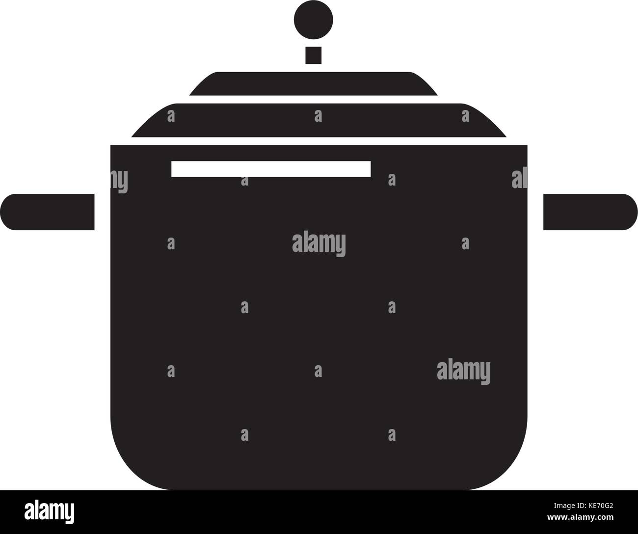 Pressure cooker - pot thermo icon, vector illustration, black sign on ...