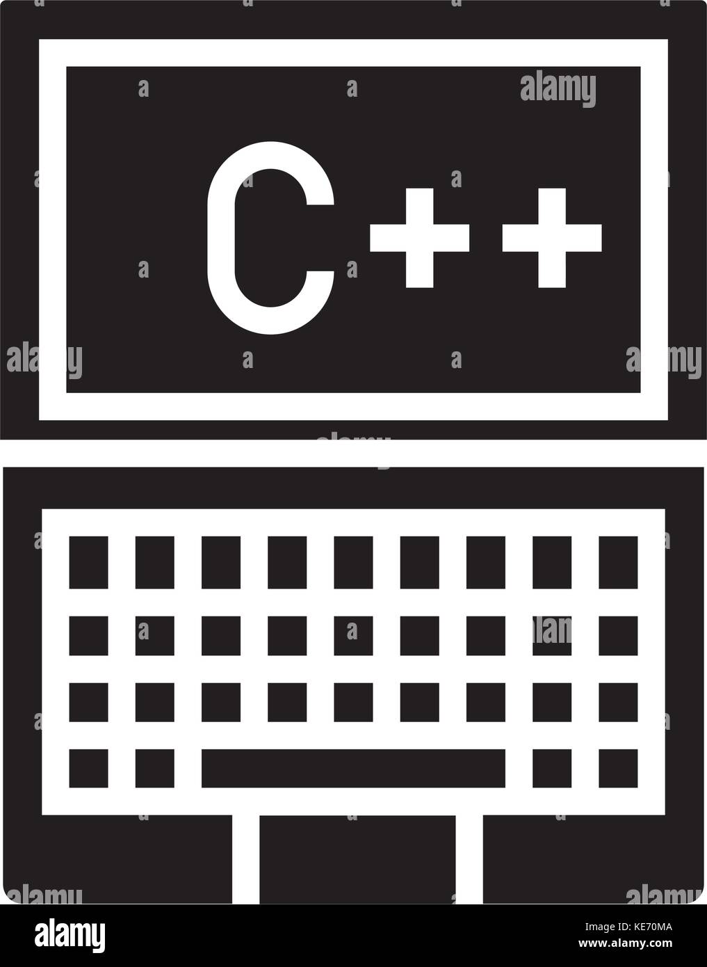 programmer notebook icon, vector illustration, black sign on isolated ...