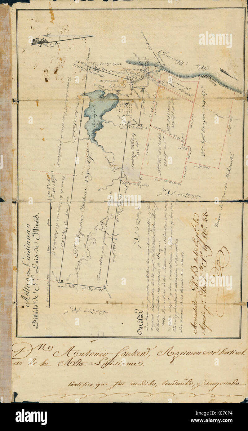 Survey of Upper Louisiana District of St. Louis of Illinois, 1803 Stock ...