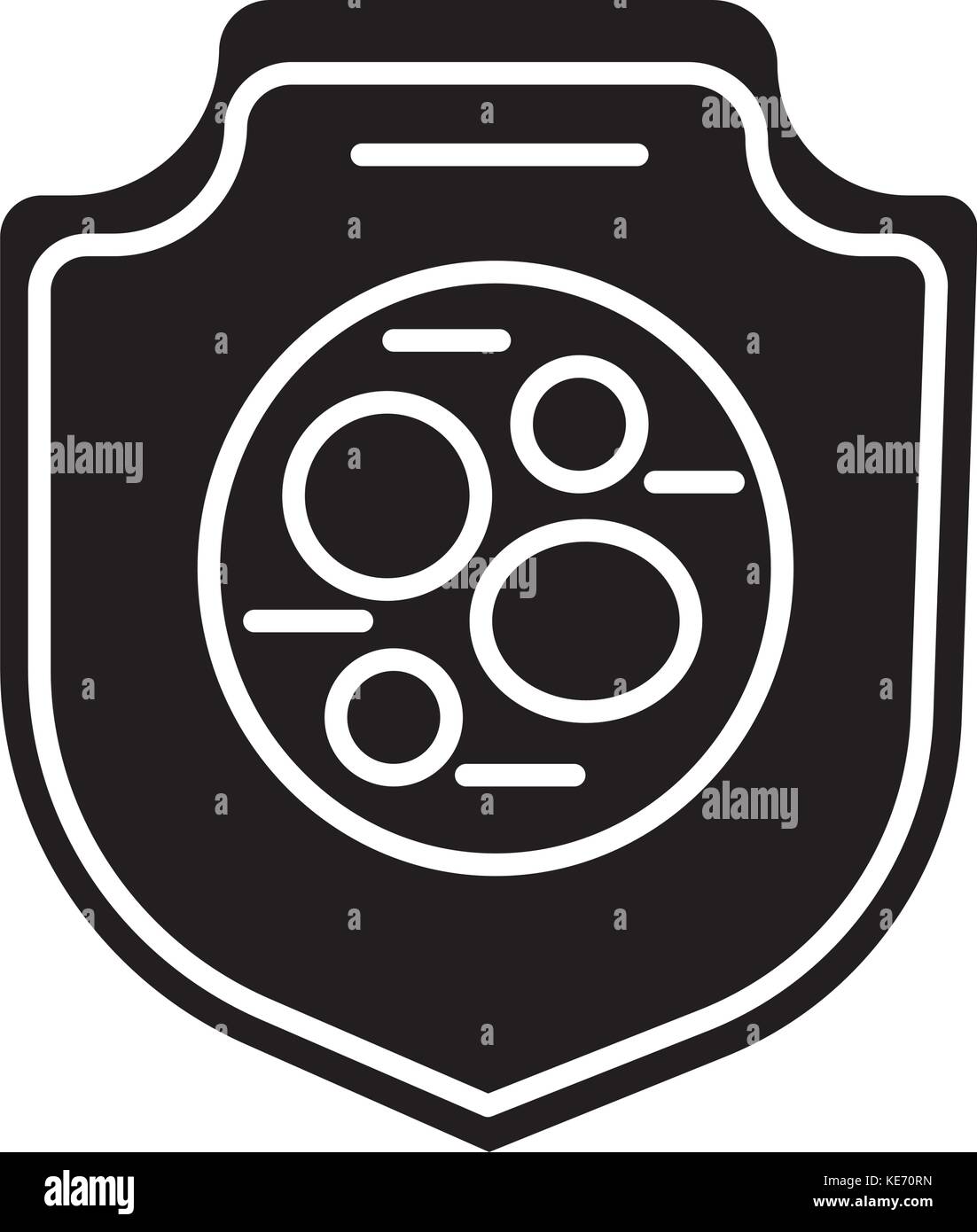 Protection from bacteria - safety - shield icon, vector illustration ...